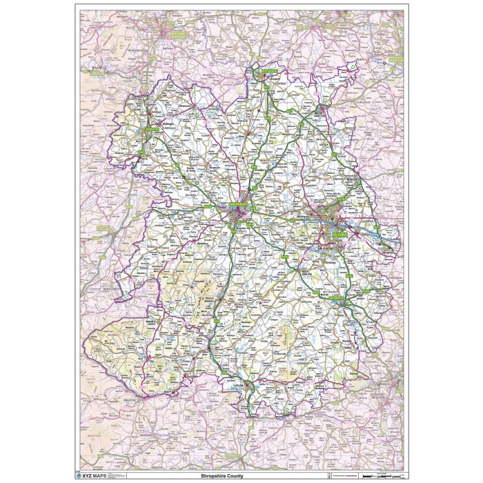 Shropshire County Map | Stanfords