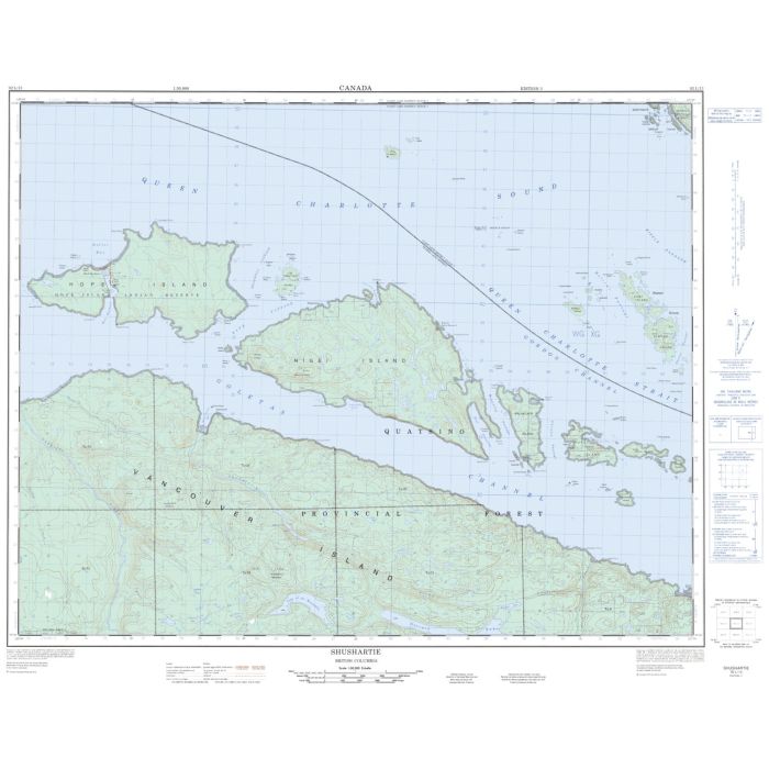 Shushartie - 92 L/13 - British Columbia Map | Stanfords