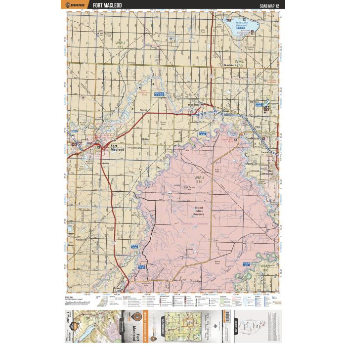 SOAB12 Fort Macleod - Southern Alberta Topo Map | Stanfords