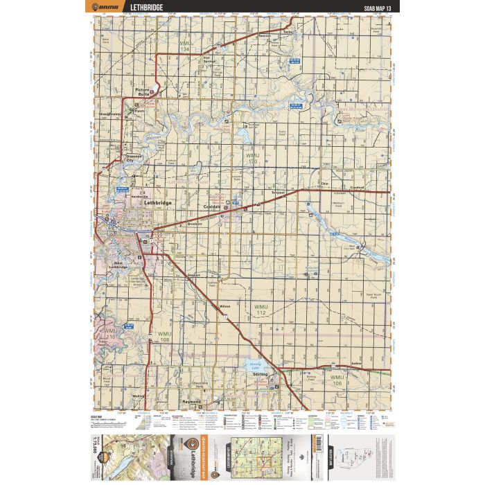 SOAB13 Lethbridge - Southern Alberta Topo Map | Stanfords