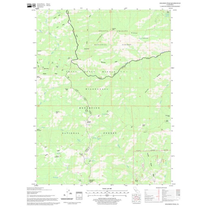 Solomon Peak Quadrangle, California Map | Stanfords