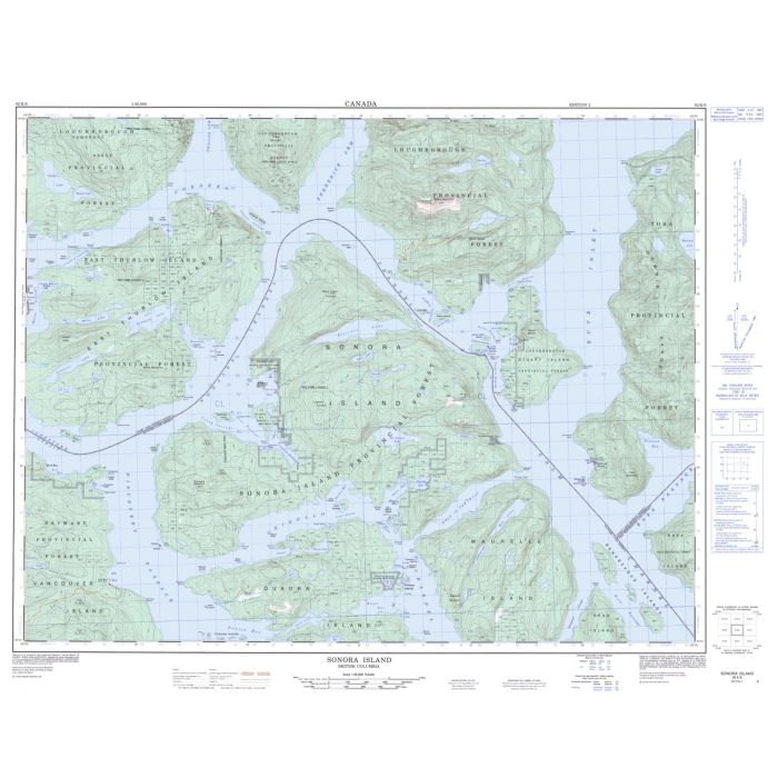 Sonora Island - 92 K/6 - British Columbia Map | Stanfords
