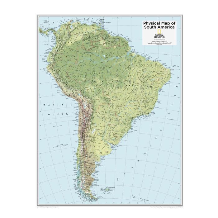 South America Physical - Atlas of the World, 10th Edition Map | Stanfords