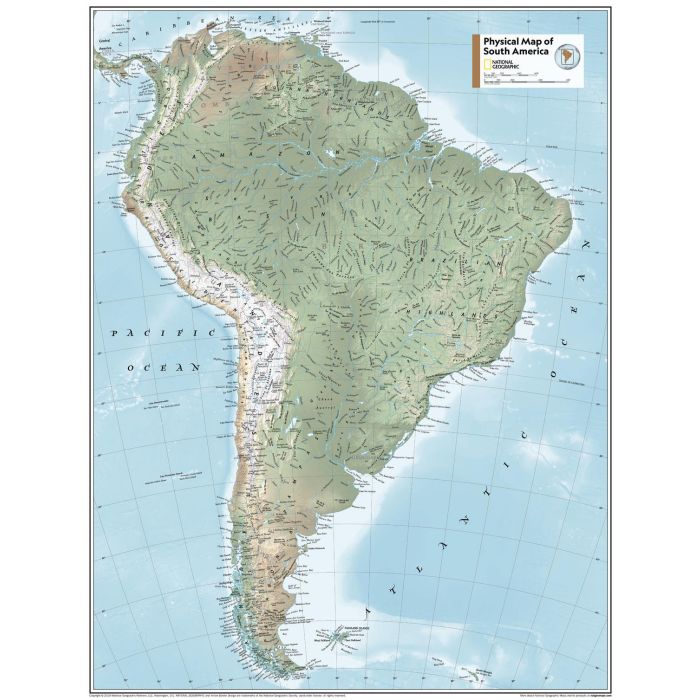 South America Physical - Atlas of the World, 11th Edition Map | Stanfords