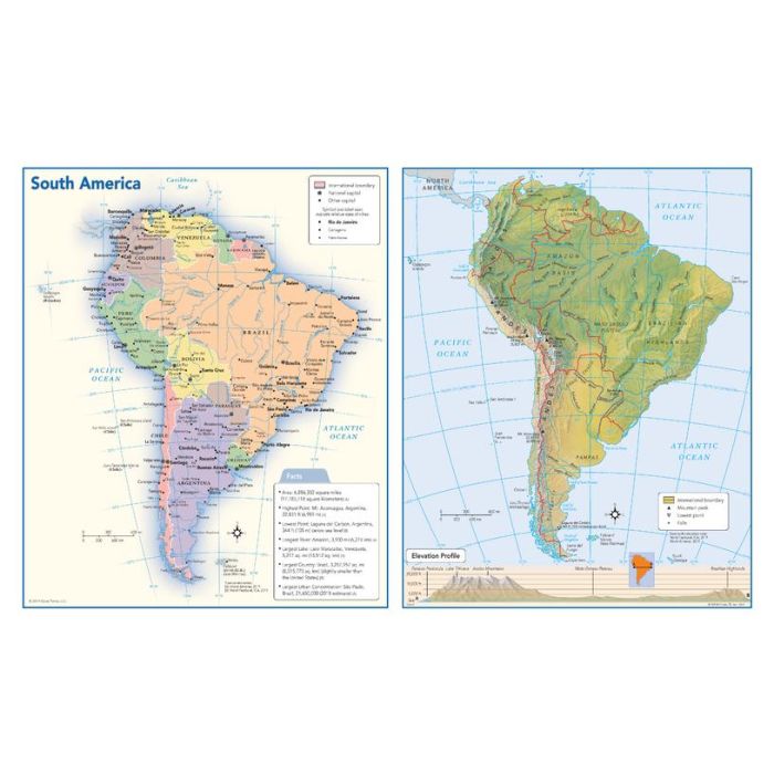 Physical Map Of South America Physical South America Map | Premium