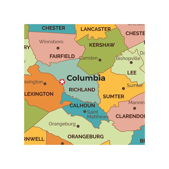South Carolina County Map