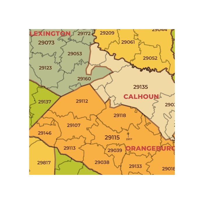 South Carolina County Map By Zip Code