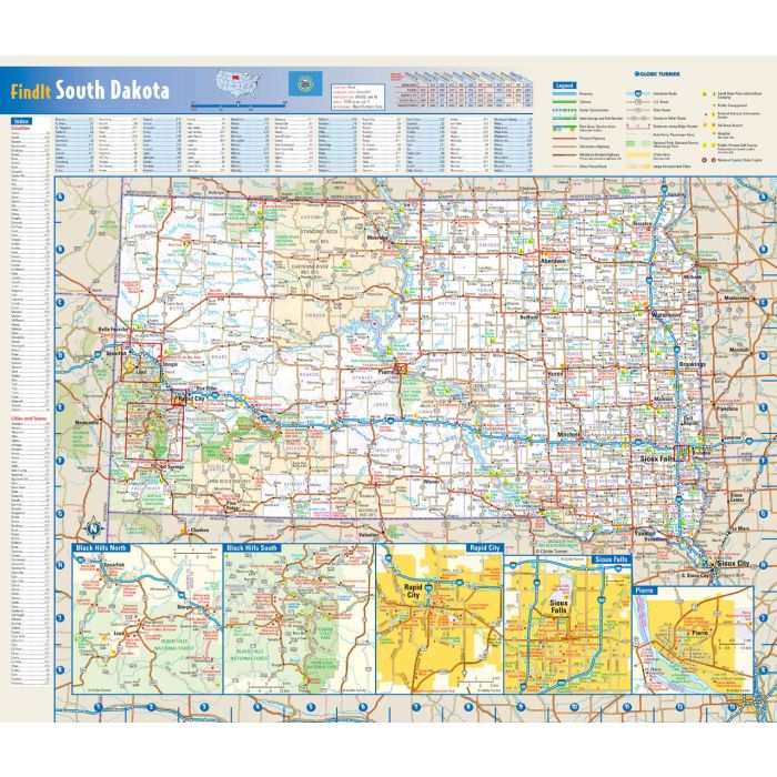 South Dakota State Wall Map | Stanfords