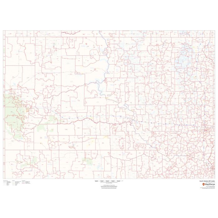 South Dakota ZIP Code Map | Stanfords