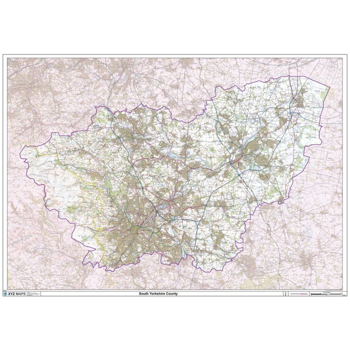 South Yorkshire County Map | Stanfords