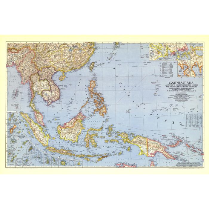 Southeast Asia and the Pacific Islands - Published 1944 Map | Stanfords