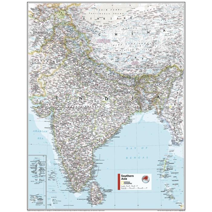 Southern Asia Physical Map Southern Asia Atlas Of The World, 11th