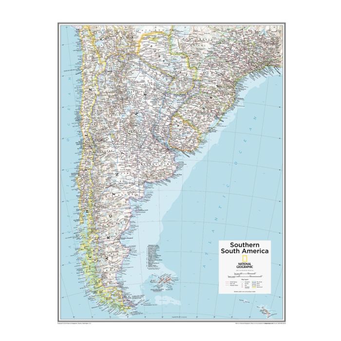 Southern South America - Atlas of the World, 10th Edition Map | Stanfords