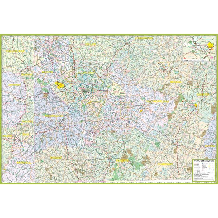Southwest Pennsylvania Map | Stanfords