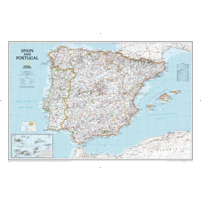 Spain and Portugal Classic Map | Stanfords
