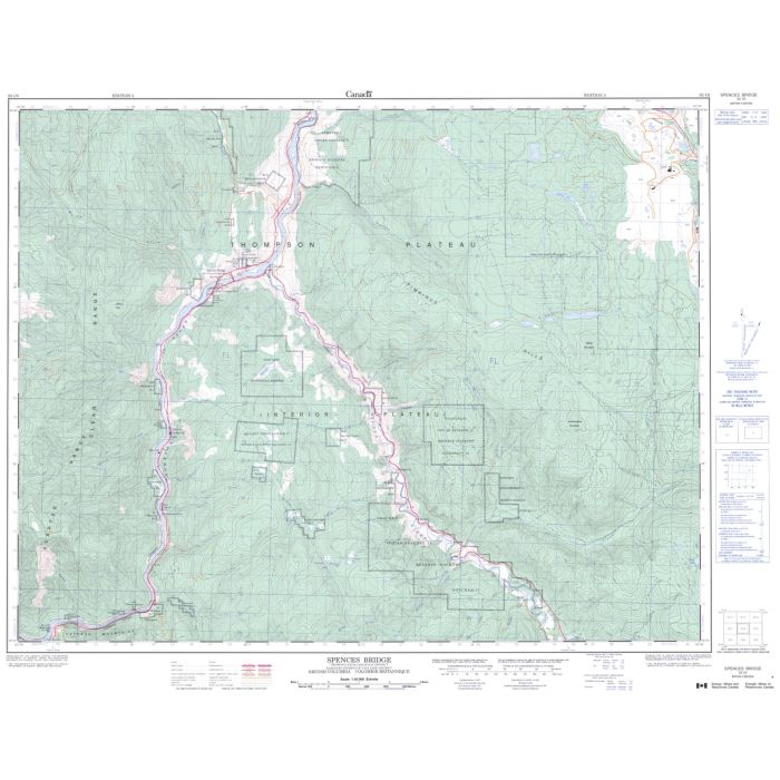 Spences Bridge - 92 I/6 - British Columbia Map | Stanfords