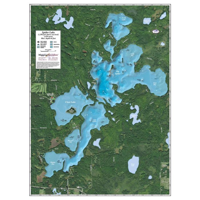 Spider Lake Map | Stanfords