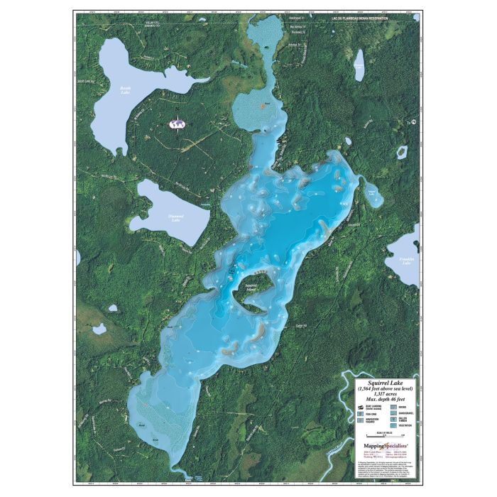 Squirrel Lake Map | Stanfords