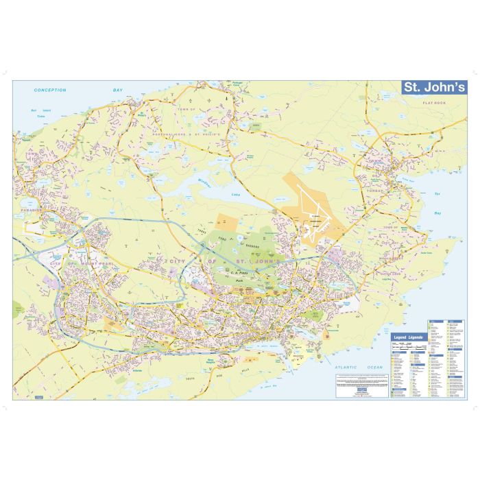 St John's Wall Map - Street Detail | Stanfords