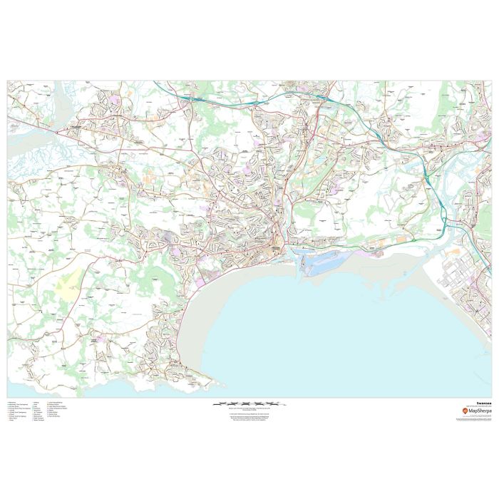 Swansea Map | Stanfords
