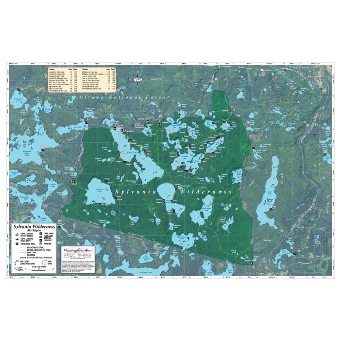 Sylvania Wilderness Area Map | Stanfords