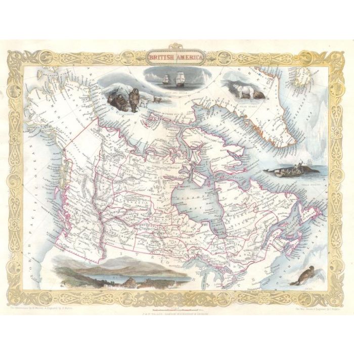 Tallis Map of Canada or British America with Oregon (1849) Map | Stanfords