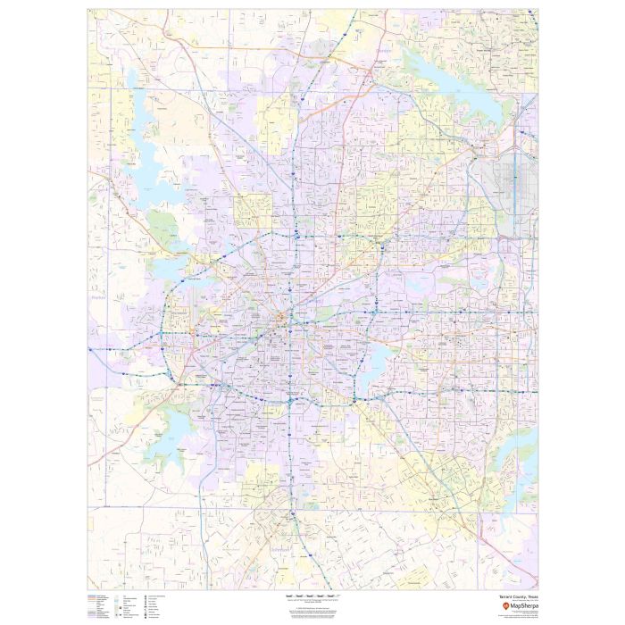 Tarrant County, Texas Map | Stanfords