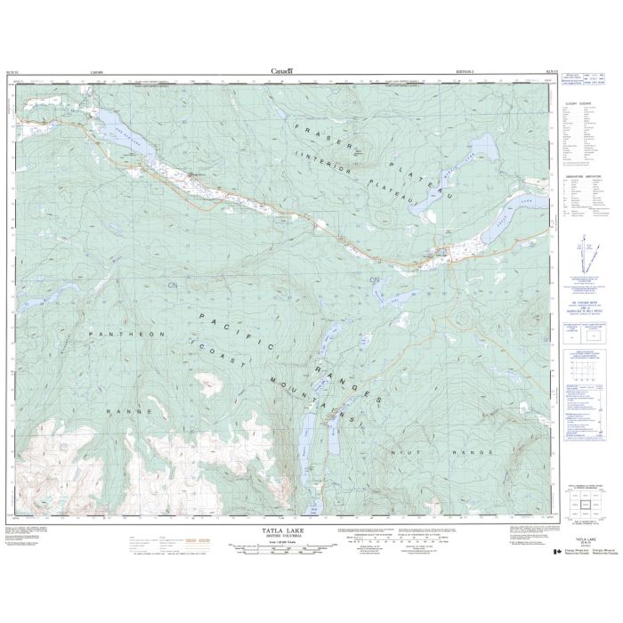 Tatla Lake - 92 N/15 - British Columbia Map | Stanfords