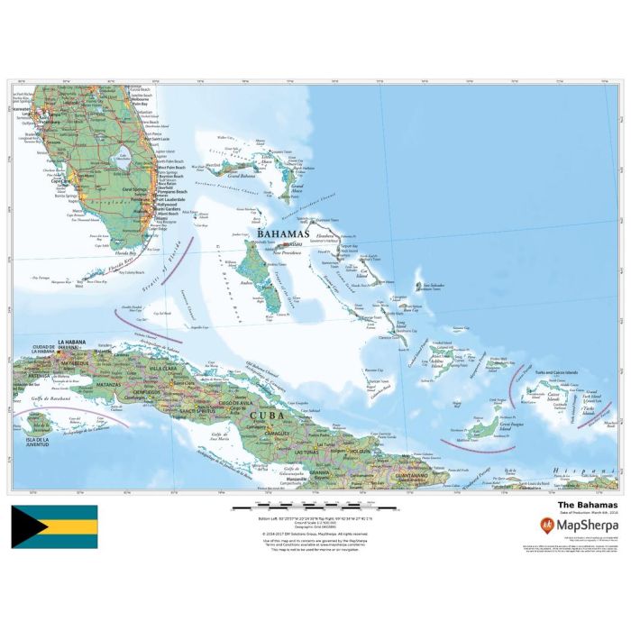 The Bahamas Map | Stanfords