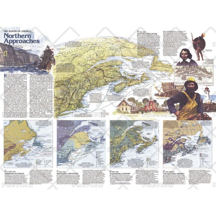 The Making of America, Northern Approaches Theme - Published 1985 Map ...