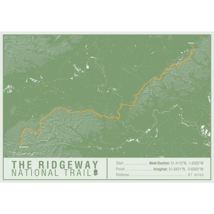 The Ridgeway National Trail Map Print Map | Stanfords