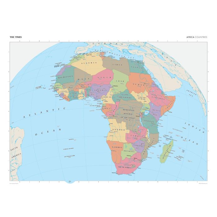 Africa Political Map Of Countries Digital Political Map Of Africa With