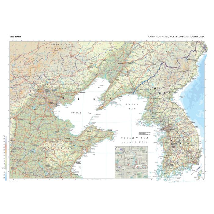 The Times Map of China (North-east), North Korea and South Korea ...