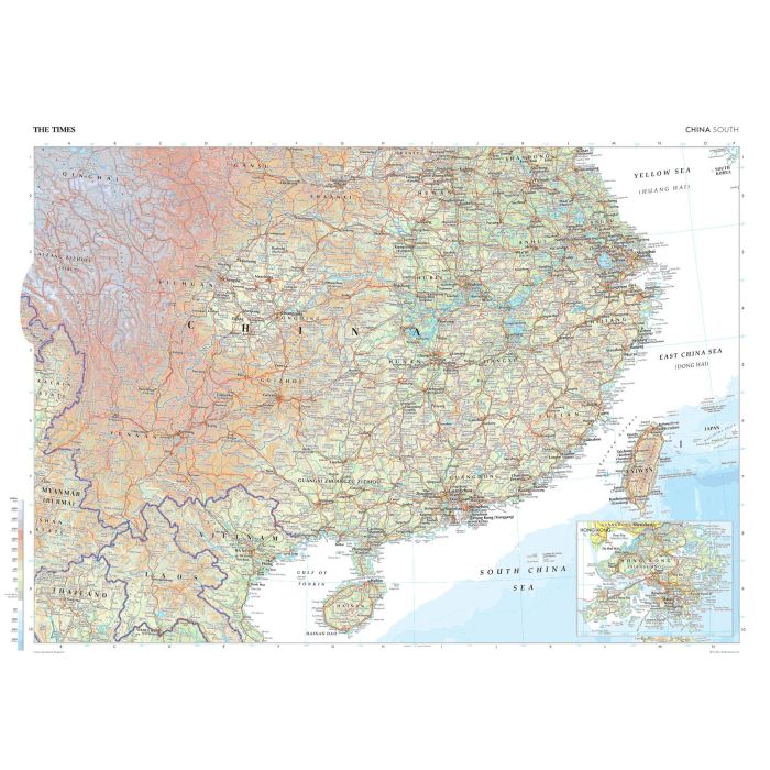 The Times Map of China (South) | Stanfords