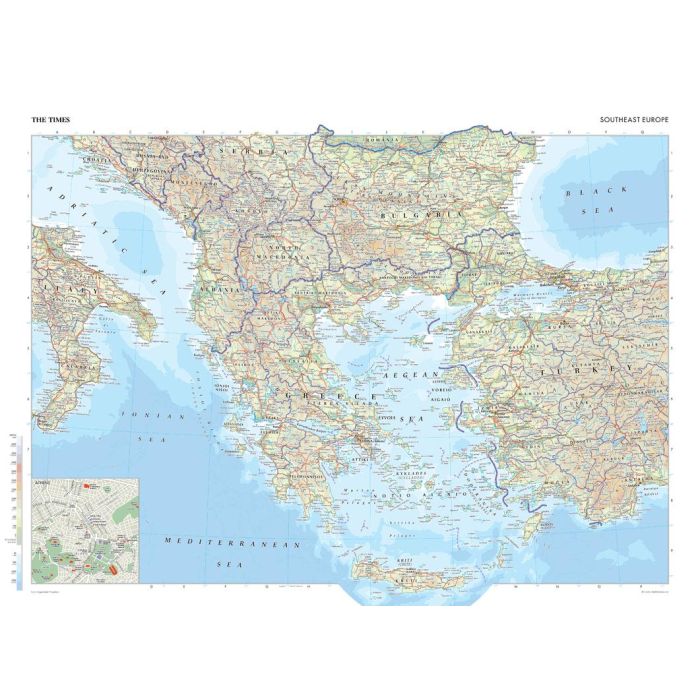 The Times Map of Europe (Southeast) - Compact | Stanfords