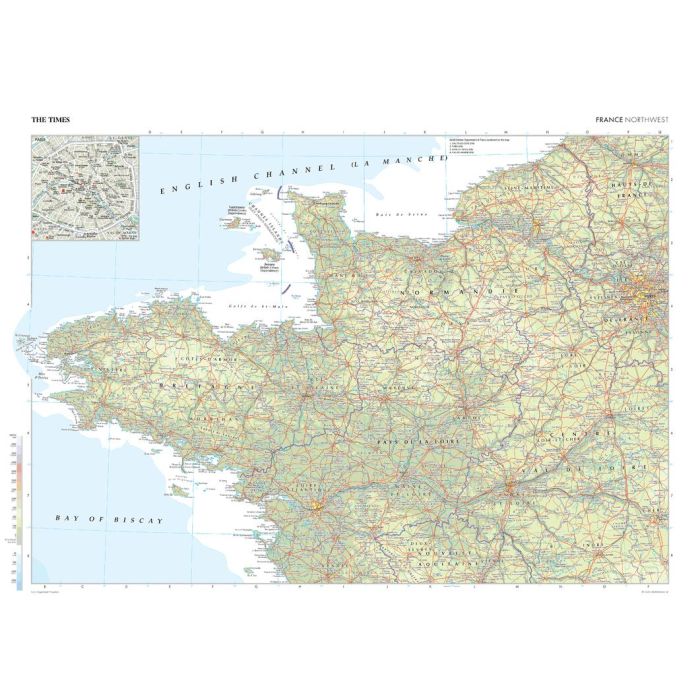 The Times Map of France (Northwest) - Compact | Stanfords