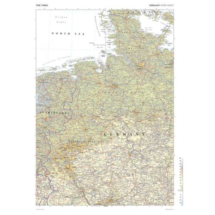 The Times Map of Germany (Northwest) - Compact | Stanfords