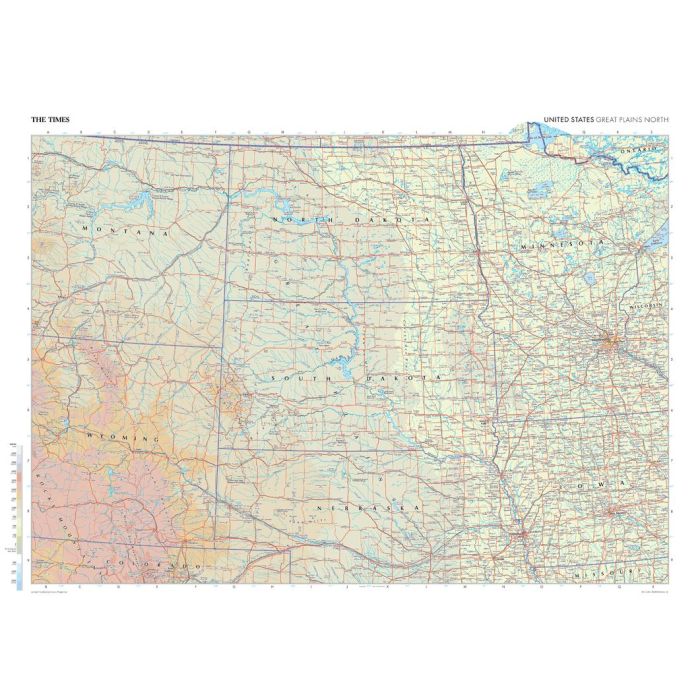 The Times Map of Great Plains North (United States) - Compact | Stanfords
