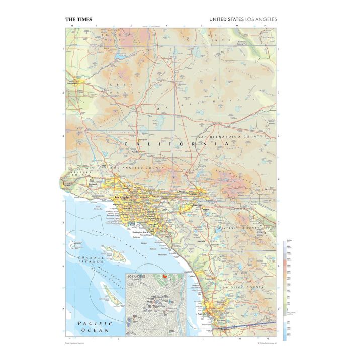 Maps Los Angeles California Los Angeles Map Print Capricorn Press