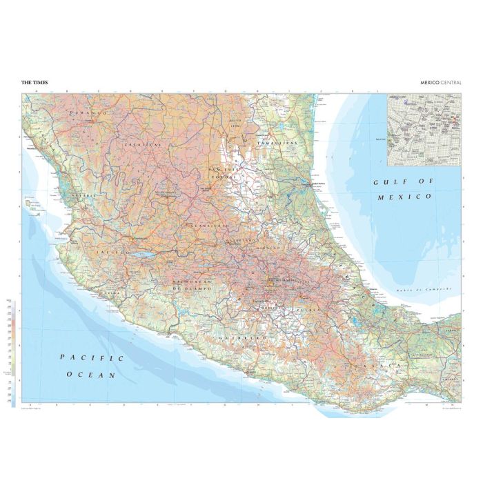 The Times Map of Mexico (Central) - Compact | Stanfords