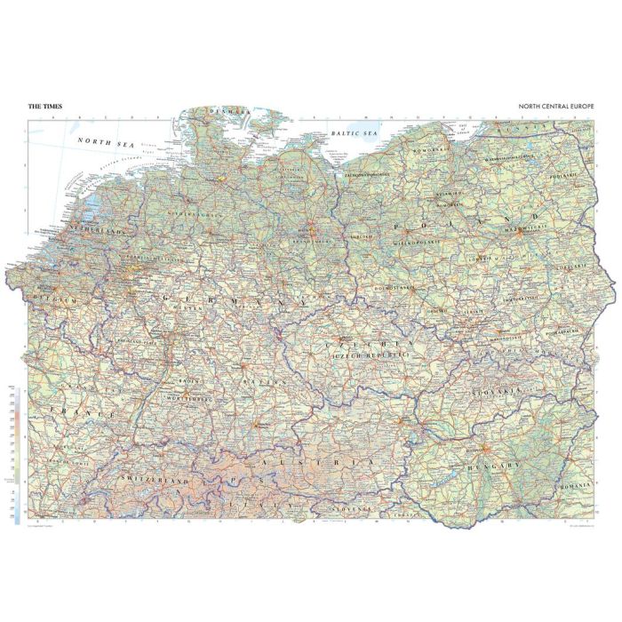 The Times Map of North Central Europe - Compact | Stanfords