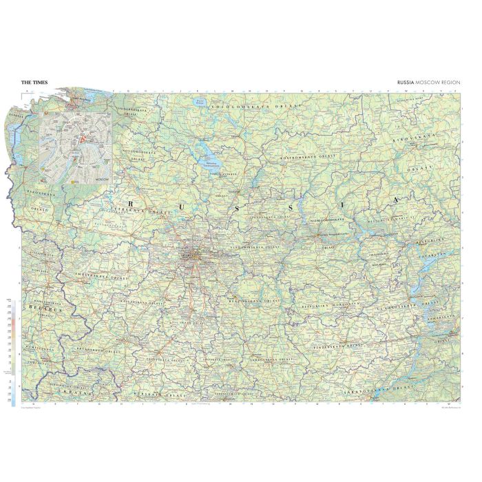 The Times Map of Russia: Moscow | Stanfords