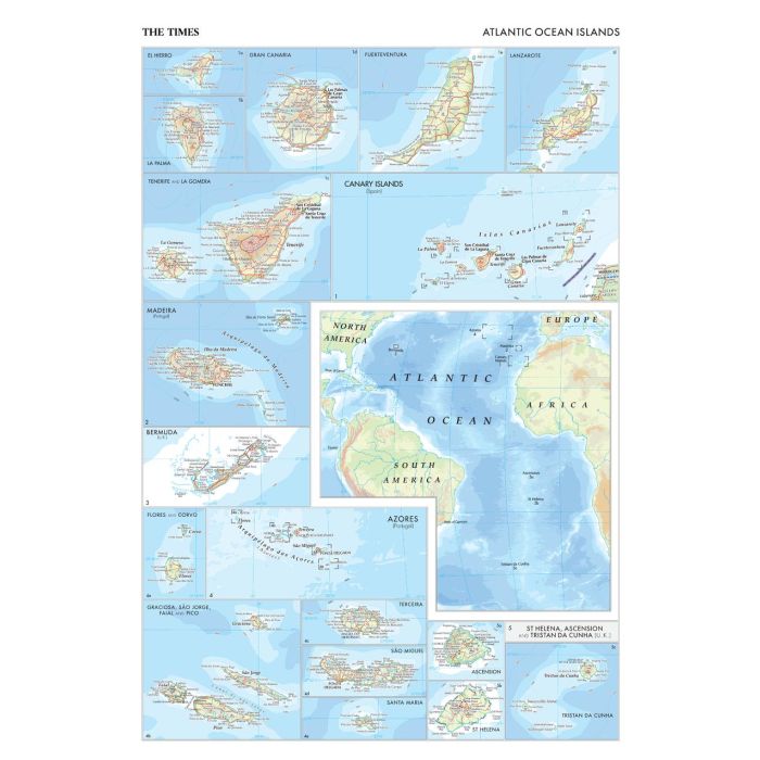 The Times Map of the Atlantic Ocean Islands | Stanfords