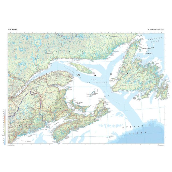 The Times Map of the Maritimes (Canada) - Compact | Stanfords
