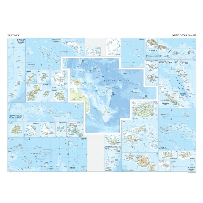 The Times Map of the Pacific Ocean Islands - Compact | Stanfords
