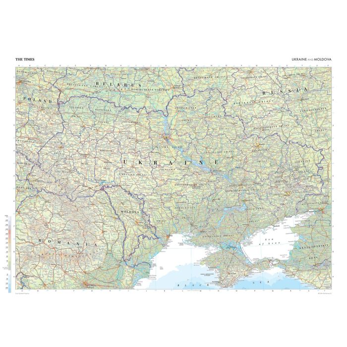 The Times Map of Ukraine and Moldova | Stanfords