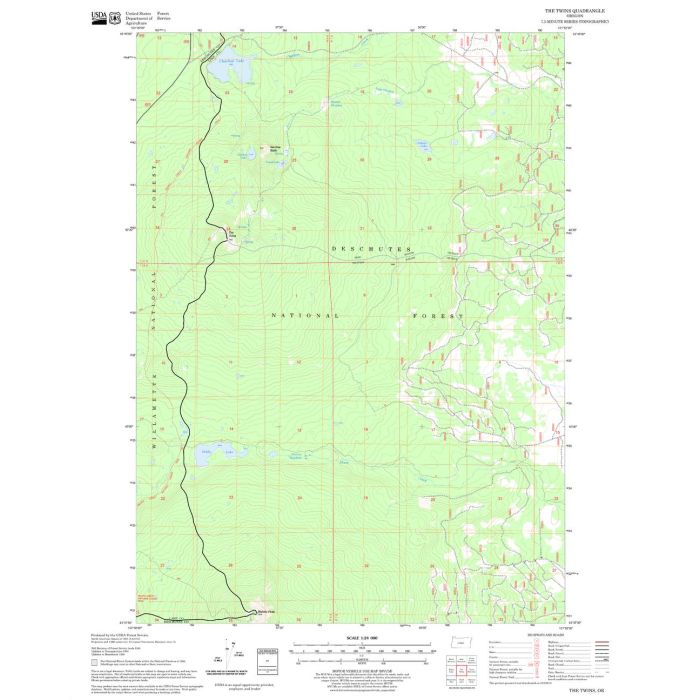 The Twins Quadrangle, Oregon Map | Stanfords