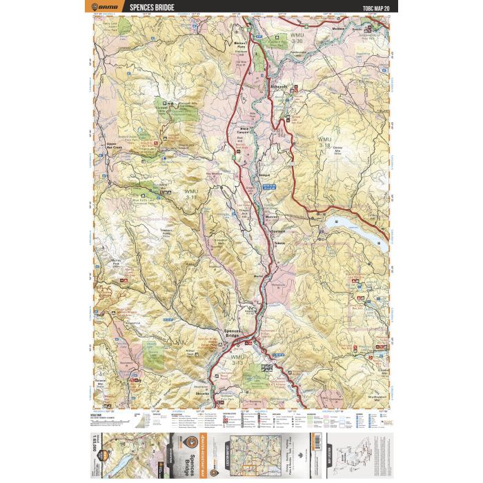 TOBC20 Spences Bridge - Thompson Okanagan BC Topo Map | Stanfords