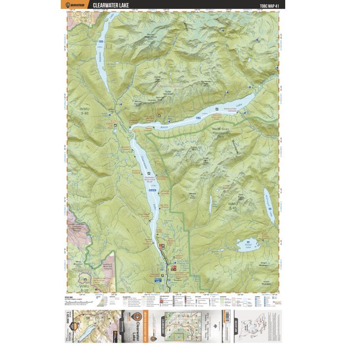 TOBC41 Clearwater Lake - Thompson Okanagan BC Topo Map | Stanfords