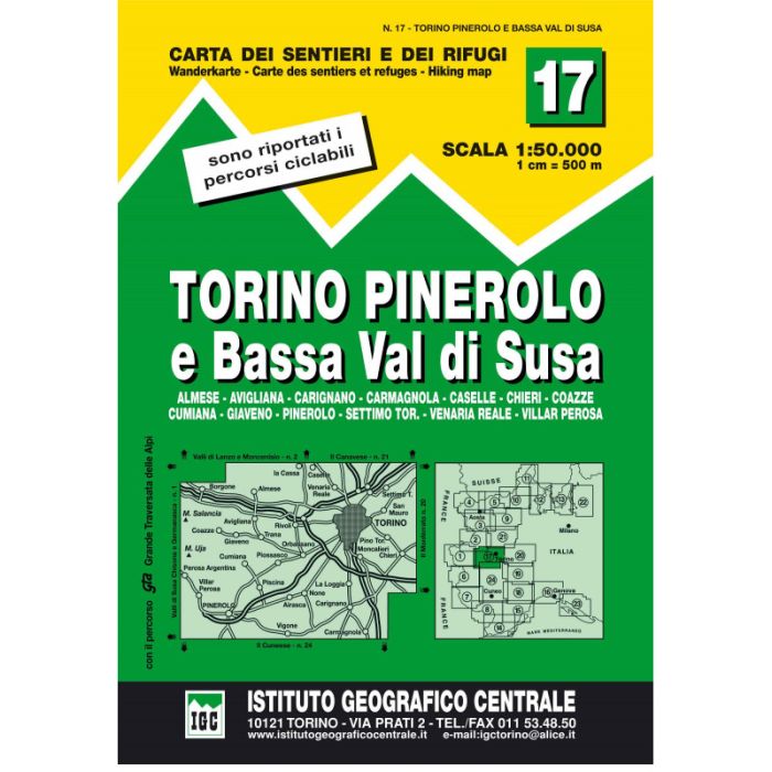 Turin - Pinerolo - Lower Susa Valley 50K IGC Map No. 17 | Stanfords